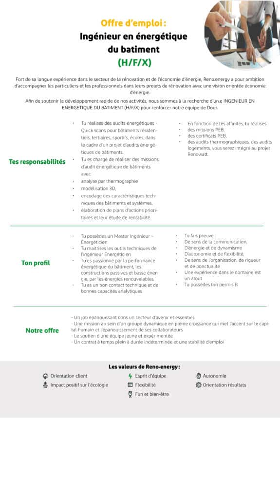 INGENIEUR EN ENERGETIQUE DU BATIMENT - Reno.energy